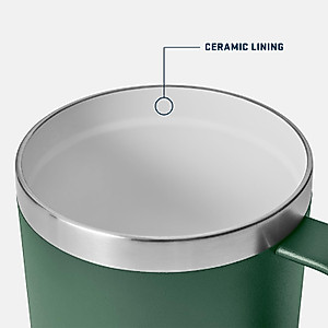 YETI Rambler 10 oz Ceramic Lined Stackable Mug, Vacuum Insulated, Stainless Steel with MagSlider Lid, Northwoods Green