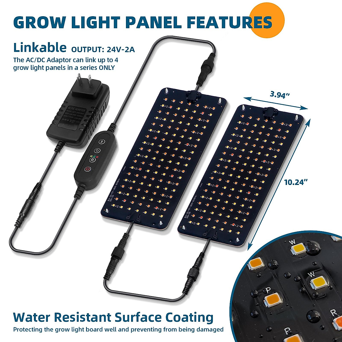 Barrina Plant Shelf with Grow Light, 5-Tier Plant Stand with 40W Ultra-Thin Grow Light Panel for Hydroponics, Seedlings, Succulents, Veg, Flowers & More, Timer Switch, 15.7" L x 11.8" W x 59.1" H