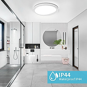 LED Ceiling Light Fixture Flush Mount, 12.8 Inch 24W Modern Flat Round Ceiling Light Fixtures Daylight White 5000K Led Ceiling Lamp for Bathroom, Kitchen, Bedroom, Living Room, Dining Room, Balcony