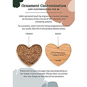 You And Me Puzzle Piece Wood Ornament Pair for Wedding Anniversary, Holiday [Personalized Name Love Ornament, Christmas Gift for Mom, Dad, Husband, Couple, Made in the USA]