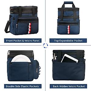 Dual Insulated Lunch Bag for Men Women, Expandable Lunch Bags Volume 36 Cans, Leakproof Camping Coolers Portable Lunch Tote for Adult Picnic Beach Travel Hiking Work Office Lunchbox