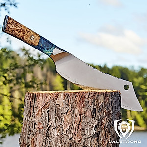 Dalstrong Chef & Cleaver Hybrid Knife - The 'Crixus' - 8 inch - Valhalla Series - 9CR18MOV HC Steel - Resin & Wood Handle - Razor Sharp Chef's Knife - w/Leather Sheath