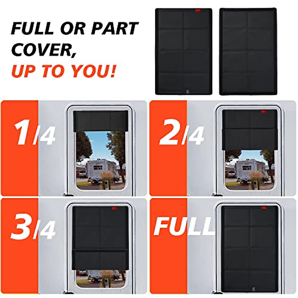 Losrik RV Window Shade Cover - 25 x 16 Inches, Upgraded Foldable RV Vent Insulator, Camper Skylight Door Sun Shades UV Rays Protection Privacy Blackout for Travel Trailer Motorhome