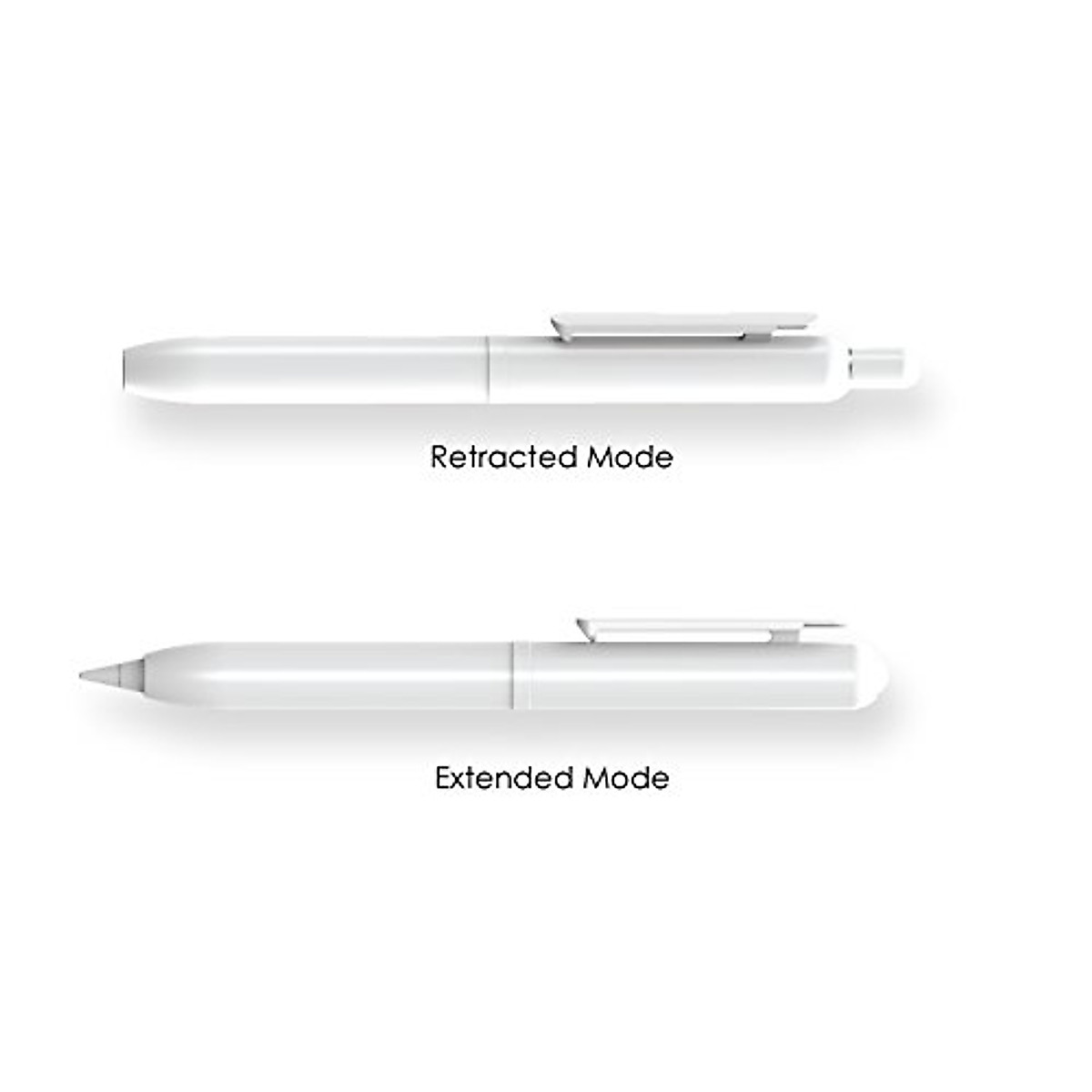 Ztylus Apple Pencil Protective Case: Built-In Clip, Secures Cap, Retractable Tip Protection for Apple Pencil 1st Generation, iPad Pro 12.9” 11" 10.5" 9.7” iPad 2019 Air 3, Mini 5 (White)