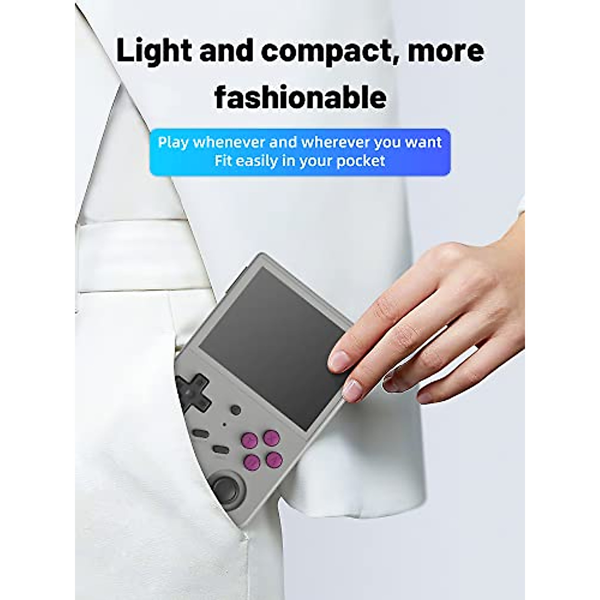 RG353VS Retro Video Handheld Game Console Linux System, 3.5 Inches IPS Screen 64G TF Card Preload 4450 Classic Games RK3566 64bit Gaming Console Compatible with Bluetooth 4.2 and WiFi