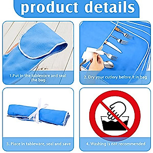 8 Pieces Silver Storage Bags Cheese Butter Spreader Knives Storage Bags Charcuterie Accessories Bags Anti Tarnish Silver Protector Bags Silverware Flatware Storage Organizer for Kitchen Utensils