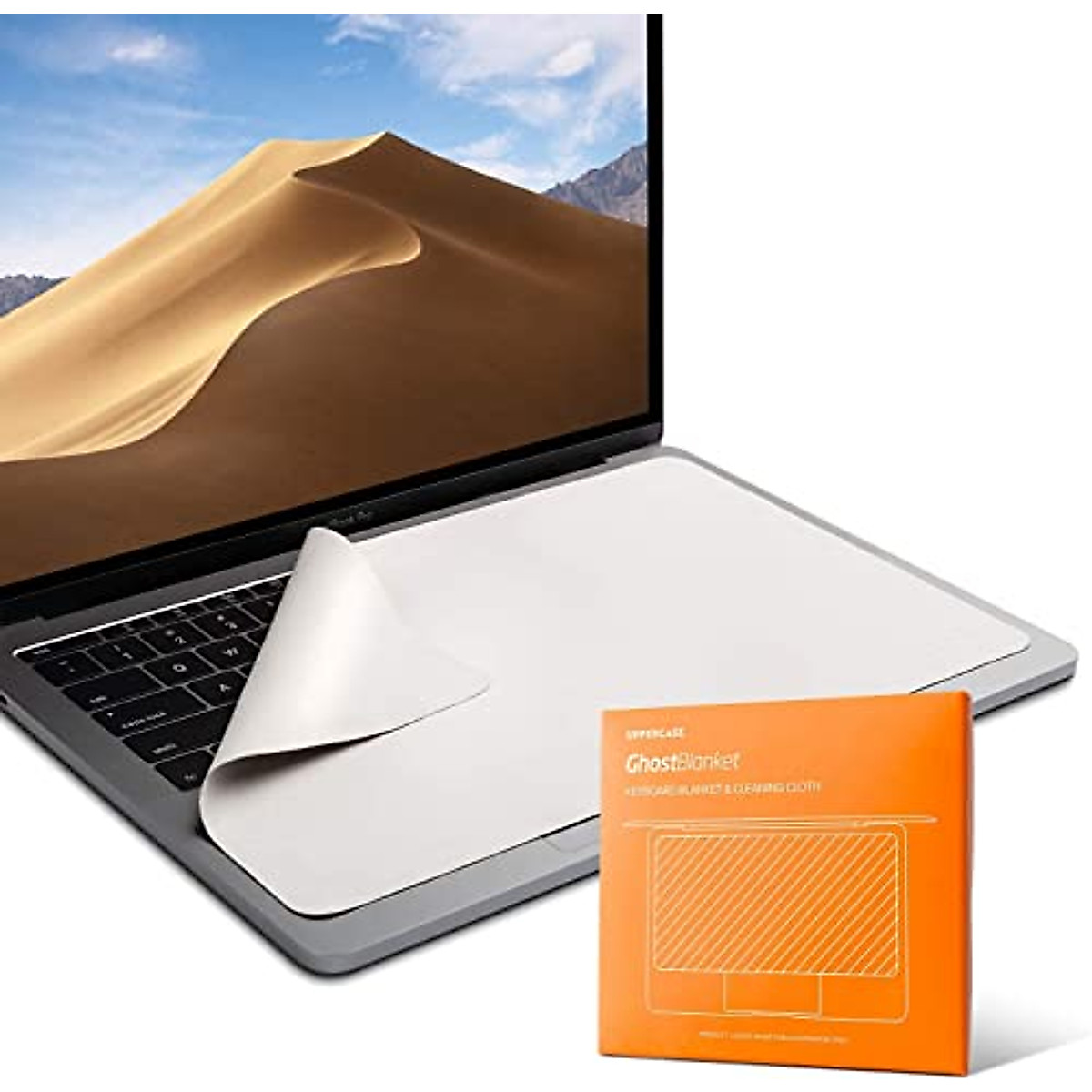 UPPERCASE GhostBlanket Screen Keyboard Imprint Protection Microfiber Liner and Cleaning Cloth 13" Compatible with MacBook Pro 13" Macbook Pro 14" and MacBook Air 13"