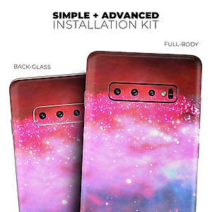 DesignSkinz Vivid Pink and Blue Space Protective Vinyl Decal Wrap Skin Cover Compatible with The Samsung Galaxy S20 (Screen Trim & Back Glass Skin)