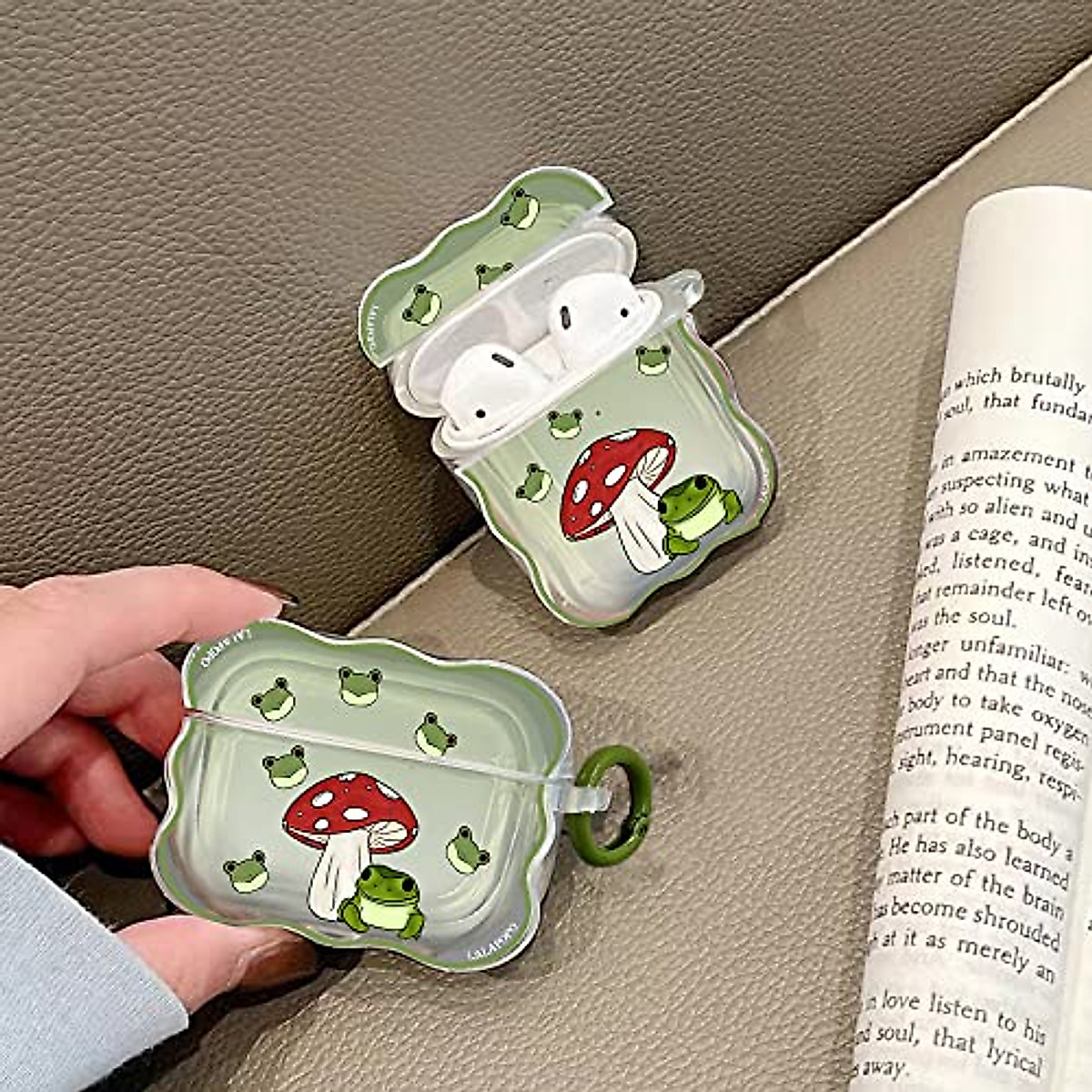 LALAPOPO Compatible with Airpods Pro Case Frog, Cute Case with Keychain for Women Girls Kids Clear Thin Soft Silicone Kawaii Cartoon Protective Cover for AirPods Pro Charging Case