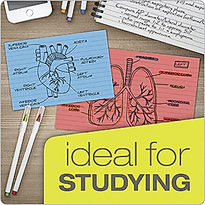 Oxford Ruled Color Index Cards, 4" x 6", Blue, 100 Per Pack (7421 BLU)