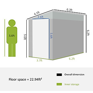 Outsunny 4' x 6' Steel Garden Storage Shed Lean to Shed Outdoor Metal Tool House with Lockable Door and 2 Air Vents for Backyard, Patio, Lawn