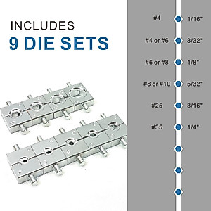 AMZCNC Hydraulic Hand Crimper Tool for Stainless Steel Cable Railing Fittings for 1/16" 1/8" 3/16" 1/4" Cable –Wire Swaging Tool 8 Ton and Stainless Steel Cable Cutter