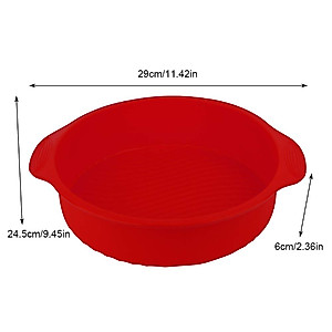 Demeras Cake Baking Pan 11inch Cake Mould Silicone for Cheesecake (red)