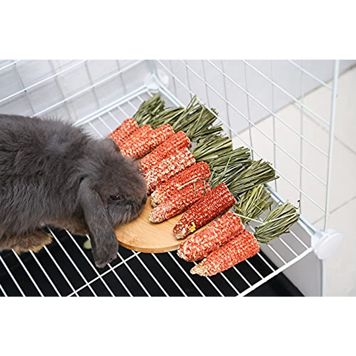 PStarDMoon Natural Guinea Pig Chew Toy, Dried Corn Sticks with Timothy Hay, Molar Toys for Bunnies Rabbits Chinchilla Hamsters Guinea Pigs Gerbils Groundhog Squirrels （5 PCS ）