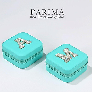 Parima Travel Jewelry Case for Women Girls, A Pearl Initial Travel Jewelry Case | Small Jewelry Travel Case | Personalized Travel Mini Jewelry Case | Travel Jewelry Case | Teen Girl Gifts Trendy Stuff