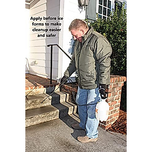 Chloride Free Liquid Ice Blocker: Safe for Pets, Plants and The Environment. Easy to use and Store, cuts cleanup time by eliminating ice Removal. One Gallon Replaces 120 pounds of ice melt.