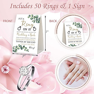 Put a Ring On It,Don't Say Bride or Wedding Game,Bridal Shower Games 50 Guests,Greenery Eucalyptus Bridal Shower,Engagement Party,Bachelorette Decorations for Party,Bridal Shower Favors-L1