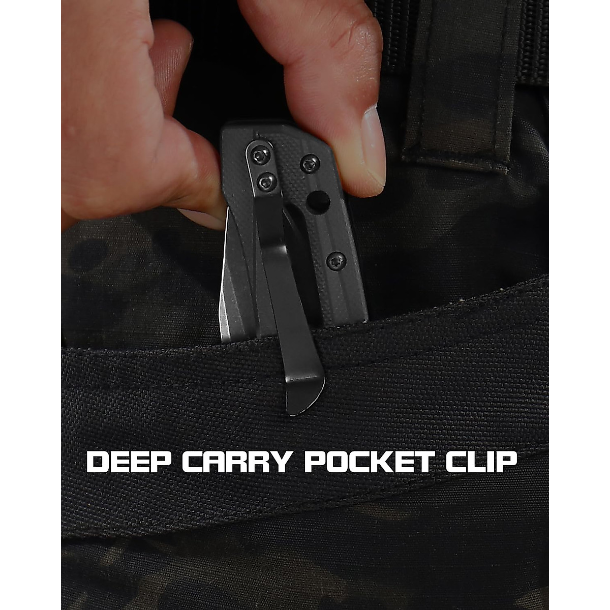 Dispatch Folding Pocket Knife with Clip, 3.58 Inch 8Cr13MoV Steel Clip Point Blade with G10 Handle, Tactical Pocket Knife for Men Outdoor Camping Hunting Hiking Survival Pocketknife