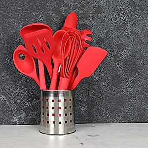 Chef Craft Premium Silicone Wire Cooking Whisk, 10.5 Inch, Red