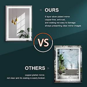 FRALIMK LED Bathroom Vanity Mirror 20x28 Inch Lighted Bathroom Wall Mirror, Dimmable Lights (3 Modes), Anti-Fog, Horizontal, Vertical