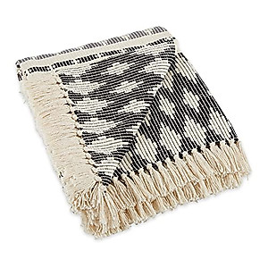DII California Casual, Colby Southwest Woven Throw, Black & Gray, 50x60