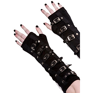 Pretty Attitude Goth Arm Warmers Buckle Armwarmer Gothic Gloves Emo Accessories