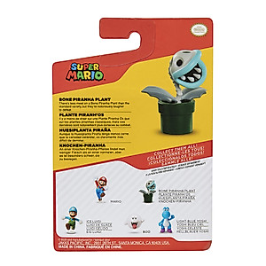 Super Mario Action Figure 2.5 Inch Bone Piranha Plant Collectible Toy