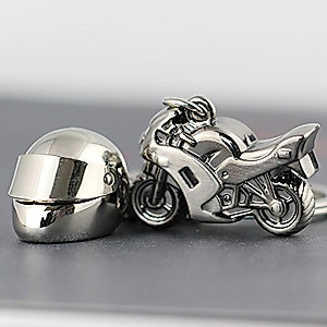 maycom Creative Fashion Romantic Couple Keychain Key Chain Ring Keyring Key Fob for Valentine's Day Gift (Helmet & Motorcycle)