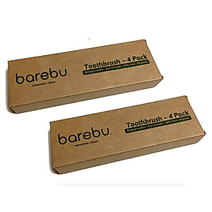 More of Me to Love BPA-Free, Biodegradable, Organic Bamboo Toothbrush with Charcoal Infused Naturally Whitening Silk, Pressed No-Glue Bristles - Eco-Friendly, Cruelty-Free, Vegan (8-Pack)