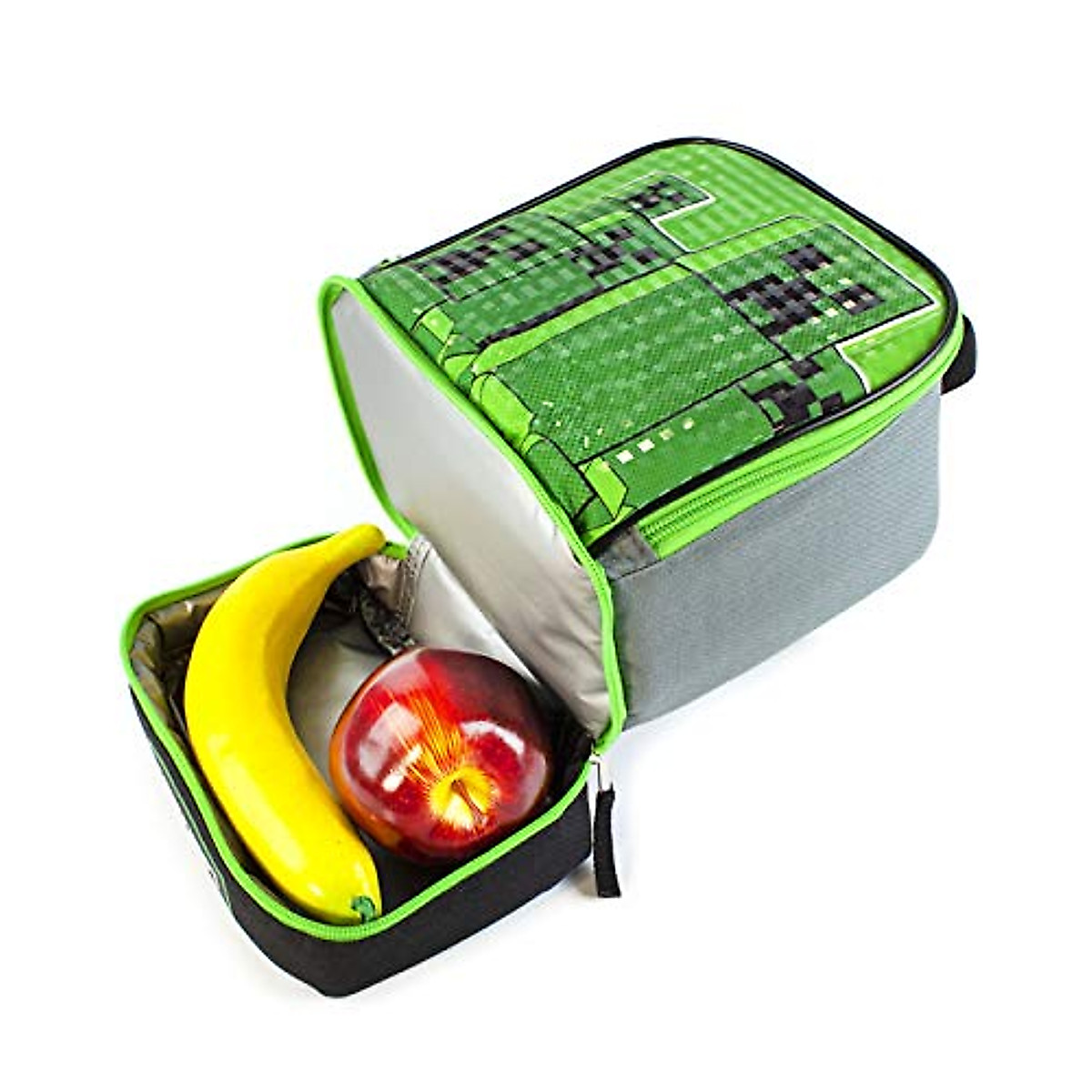 Minecraft Lunchbox Creeper Zip Compartment Green Lunch bag One Size