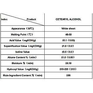 EASTCHEM Cetearyl Alcohol, C1618 Alcohol, for DIY Cream, emulsions and soap Candles and Other Process Items(250g/8.8oz)
