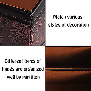 Daixers PU Leather Remote Control Holder Storage Container for TV Remote Phone Caddy Eyeglasses