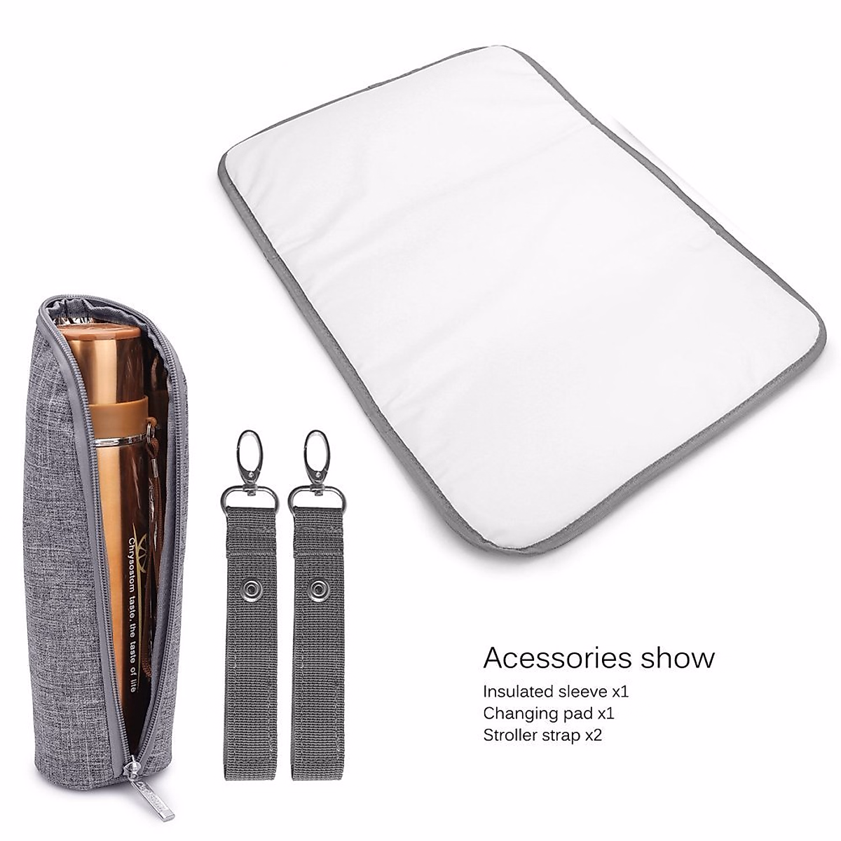 Skyla Homes Diaper Bag Backpack - Scratch Proof Baby Diaper Bag with Insulated Pockets, Large Water-Resistant Baby Bag, Multi-Functional Travel Knapsack (Grey)