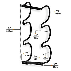 Wallniture Dijon Wine Rack Wall Mounted & Under Cabinet Wine Storage Racks Kitchen Organization and Storage 3 Wine Bottles, Steel Black