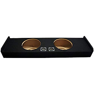 ASC FORD2X12-150-CREW-09 Compatible with Ford F150 09-12 Super Crew Cab Truck Dual 12" Sub Box, Kicker 43C124 Comp C12 Series 150W RMS SVC Sub and HA-24-WIRE 24" Wire with .205" Spade and Soldered End