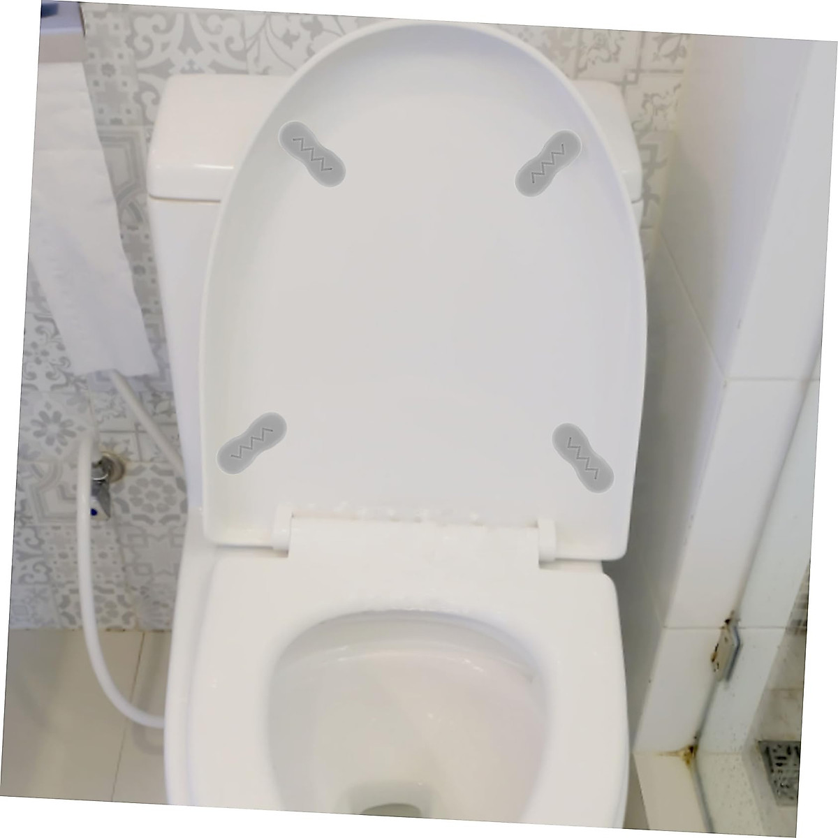 Gogogmee 4pcs Height Spacer Toilet Covers Kit Toilet Seat Bumpers Toilet Lid Bumpers Toilet Bumpers Toilet Seat Bumper Pads Toilet Cushioning Pads Bidet Attachment Buffer Abs Round