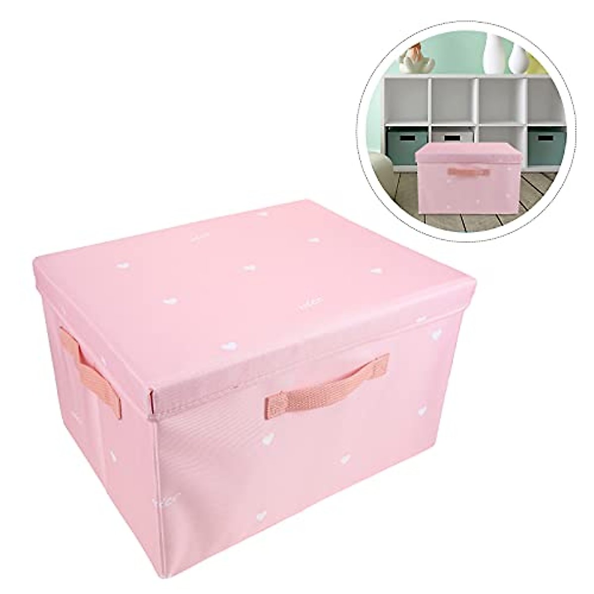 PATKAW Collapsible Storage Boxes Fold- able Sock Storage Box with Lid Clothes Storage Box with Lid (L) Toys Storage Organizer