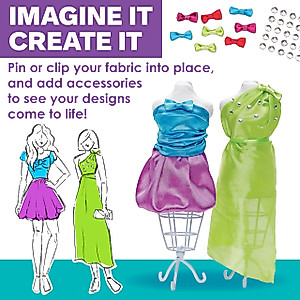 Creativity for Kids Designed by You Fashion Studio: DIY Fashion Designer Craft Kit for Girls Ages 9-12, Dress Design Kit & Sewing Kit for Kids, Gifts and Toys for Girls
