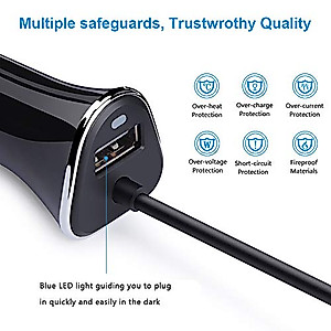 Type C Car Charger, 3.4A Fast Charging USB Car Adapter with 3ft USB C Cable for Samsung Galaxy S23 S22 S21 S20 S10 Note 20 A54 A14 A03S A13 A53 A23 A12 A32 A51,LG Stylo 6 5 4,Pixel 7 Pro 6a 6 5 4 3a