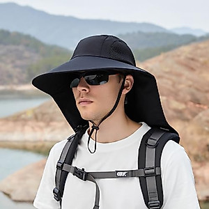 Sun Hat for Men Women with Neck Flap,UPF 50+ UV Protective Hiking Fishing Hats,Wide Brim Sun Hat for Women&Men …