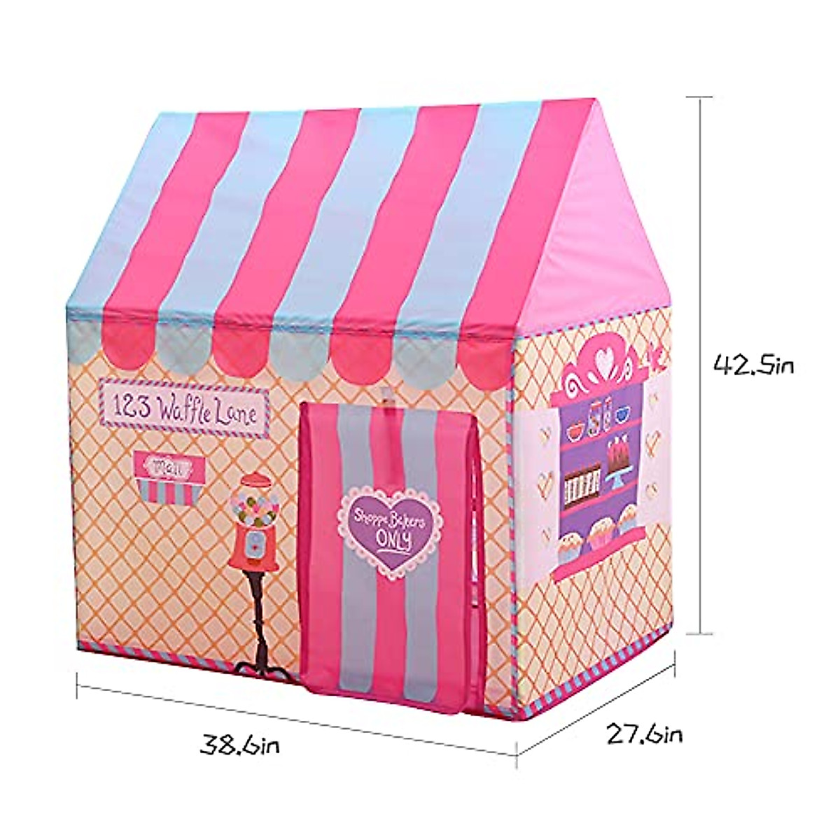 SweHouse Kids Play Tents for Boys Tent for Kids Indoor and Outdoor Tent Boys and Girls Toys Children Indoor Playhouse for Kids Gifts for Christmas Birthday (Pink Ice Cream House)