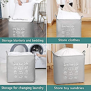 Aquarius CiCi Large Capacity Storage Bag Clothing Blanket Quilt Luggage Toy Bag with Beam Mouth Waterproof Closet Organizers and Clothes Storage Bags