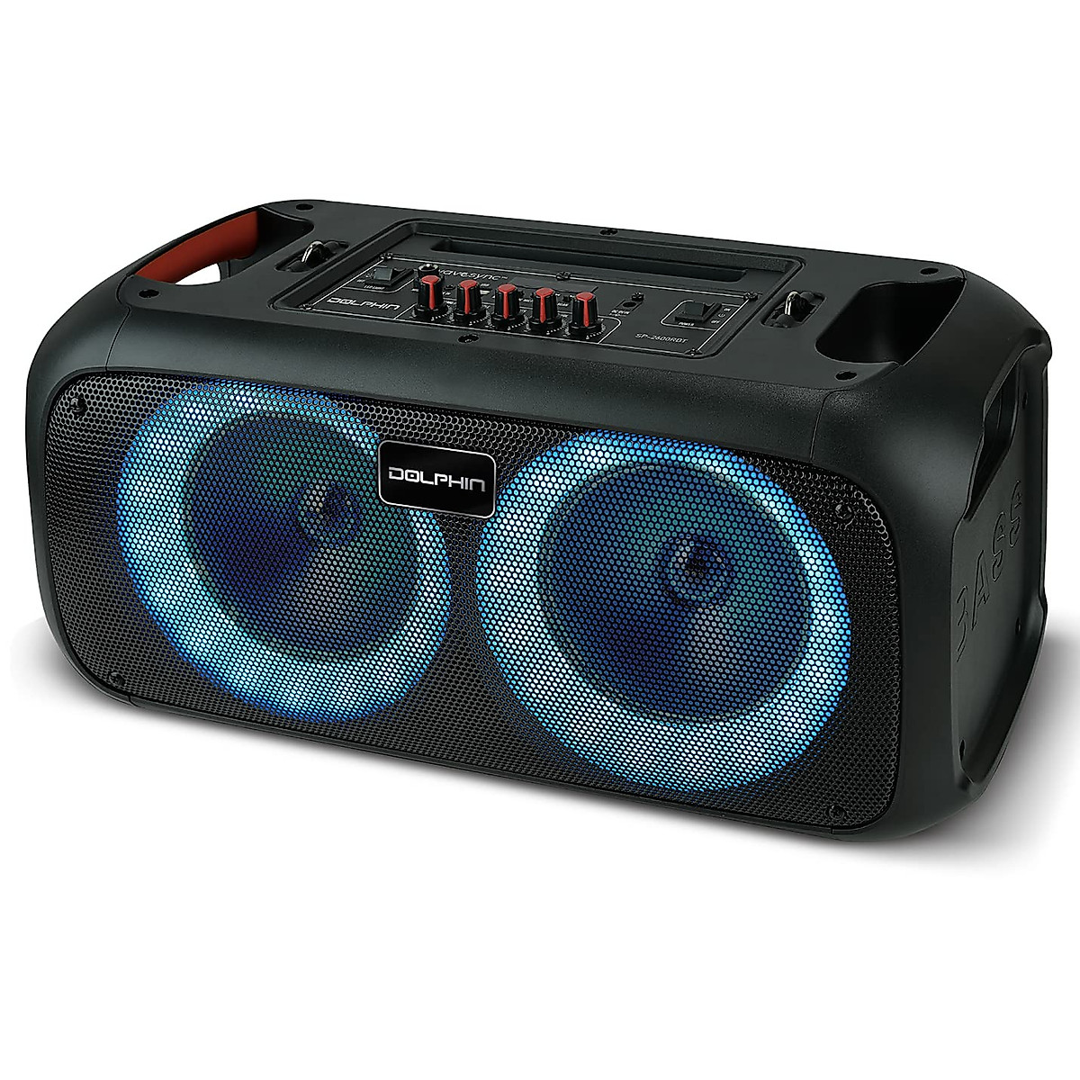 Dolphin Boombox Portable Bluetooth Speaker - Crisp Sound - Dual 6.5" Woofer, 1" Tweeter