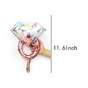 10Pcs Mini Diamond Ring Foil Balloons Inflatable Wedding and Engagement Anniversary Party Decoration