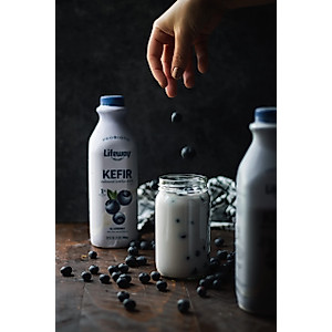 Lifeway Low Fat Kefir - 10g Protein, 12 Live Active Probiotic Cultures, Up to 99% Lactose Free, Gluten Free – Blueberry, 32 oz