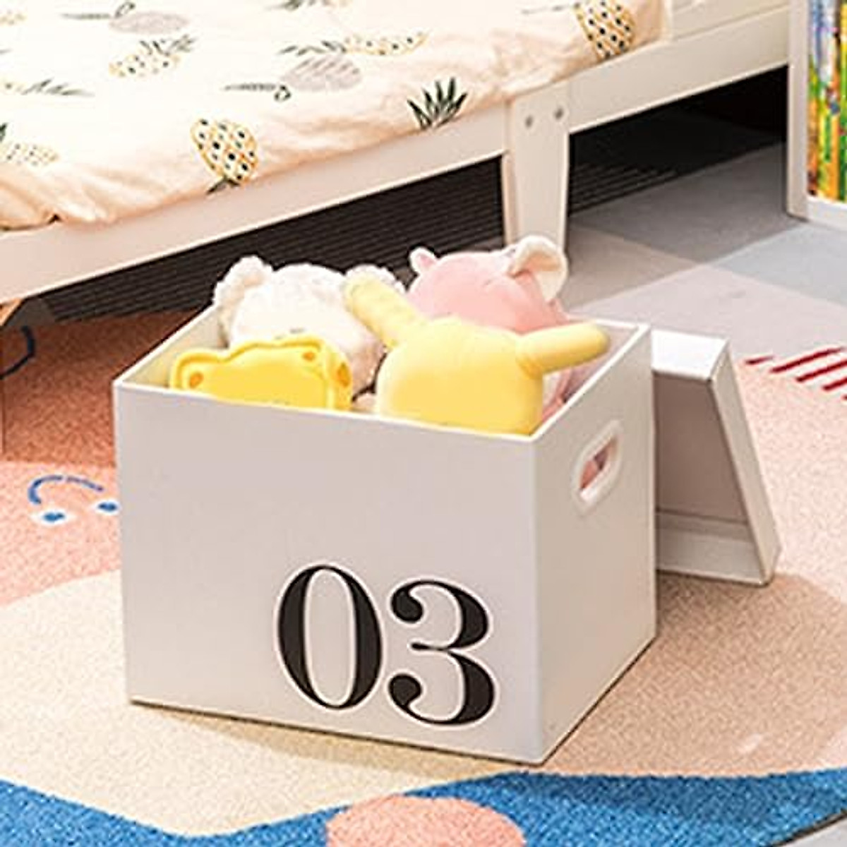 Airshi Cardboard Storage Box Portable Storage Box MultiPurpose Dust Proof Large Capacity Simple For Bedroom For Dorm (No.3 Box)