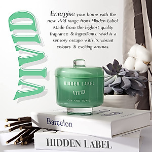 Hidden Label Scented Candles, Soy Candles for Home Gin and Tonic 2 Wicks 8.1oz Vivid Collection, Candle Set Gifts for Women Birthday Valentines Day Mothers Day Christmas