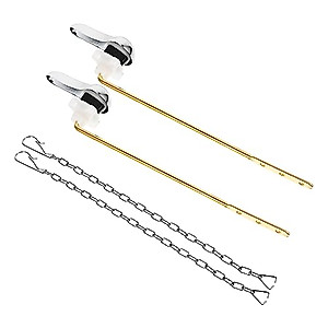 DOITOOL Toilet Accessories 6 Sets Toilet Handles Lever and Flapper Chains Flapper Chain Toilet Flush Tank Lever Metal Toilet Drain Valve Toilet Tank Handle Lever