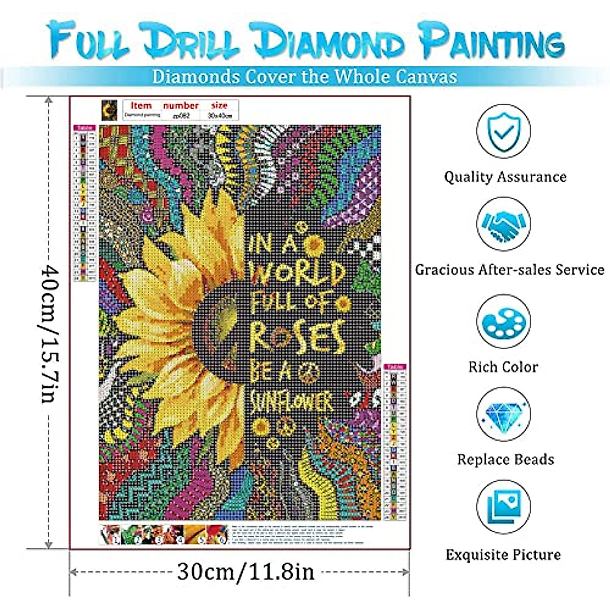 PJOESL Diamond Painting Kits for Adults - Sunflower Diamond Art DIY 5D Full Round Drill Crystal Rhinestone Arts and Crafts - Gem Art Paint with Diamond Dots Home Wall Decor 11.8x15.7inch