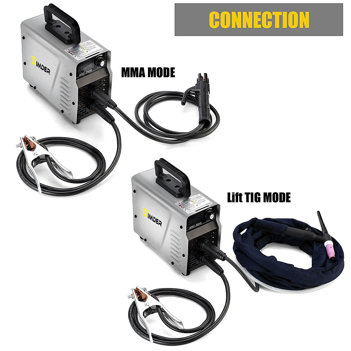SSIMDER Stick Welder Machine ARC/LIFT TIG 2 In 1 Welding Machine Mini ARC Welder ARC200S 110v/220v Hot Start ARC Force Anti-Stick Portable ARC/TIG Welder With Smart LCD IGBT Digital Welder